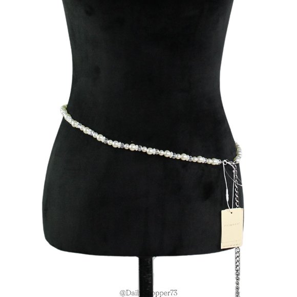 Primark | Accessories | Primark Womens Faux Pearl Rhinestone Beaded Hip ...